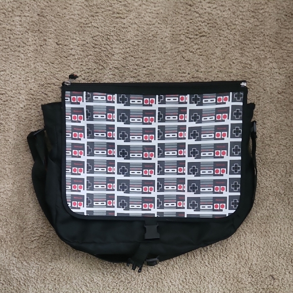 Nintendo | Bags | Nintendo Black And Red Messenger Bag With Graphic ...